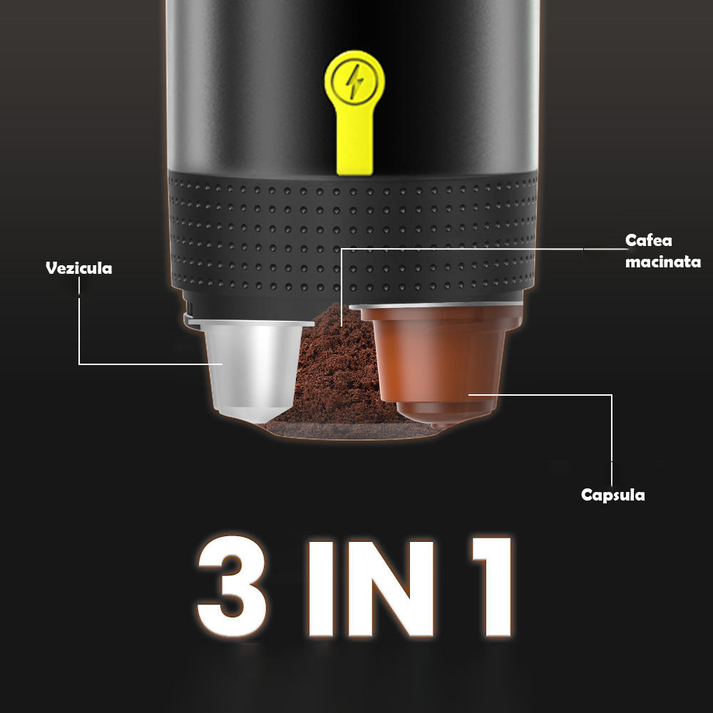 Espressor portabil 3 în 1 – cafea oriunde, cu capsule sau cafea ...